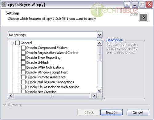 Xpy - Windows XP Tweaking Tool - Technibble