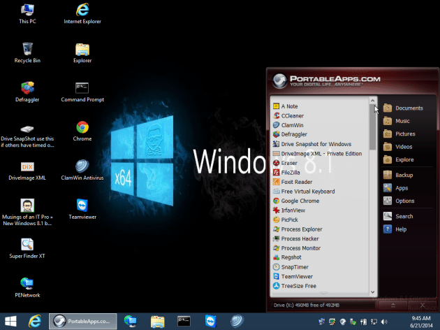 Windows 8 Based PE Boot Disk With Portable Apps