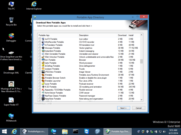 Windows 8 Based PE Boot Disk With Portable Apps