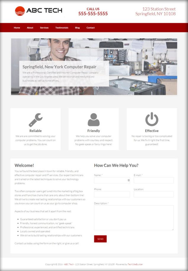 Tech Site Builder Review - Computer Business Website Builder - Technibble