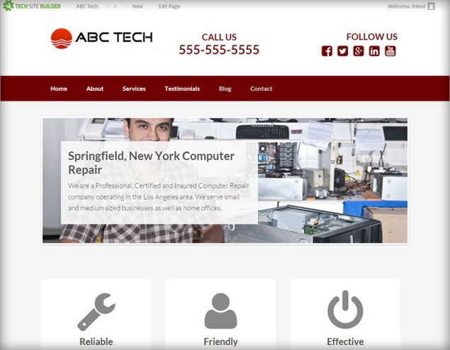 Tech Site Builder Review - Computer Business Website Builder - Technibble