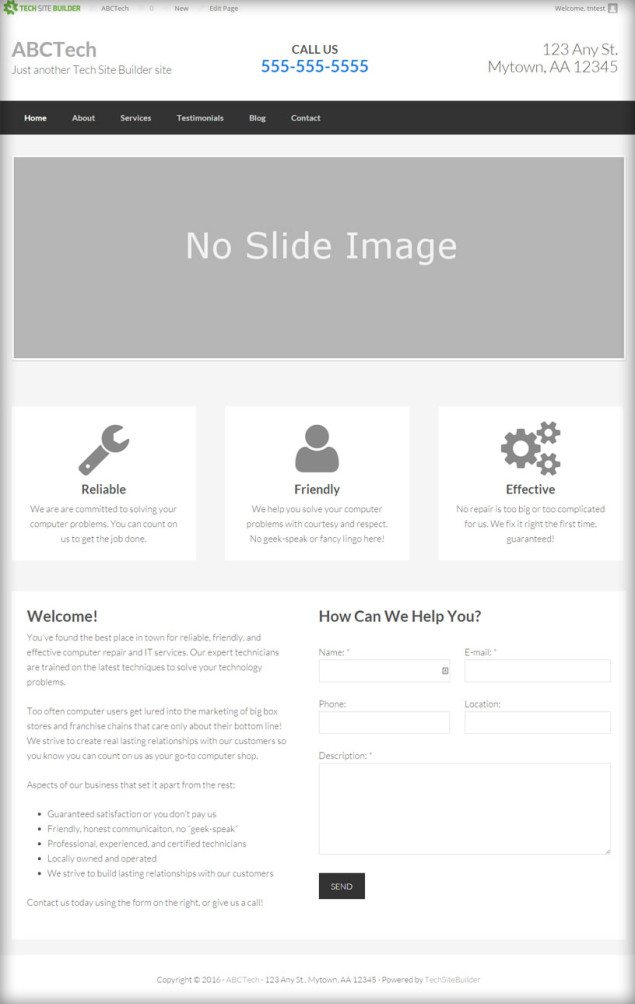 Tech Site Builder Review - Computer Business Website Builder - Technibble